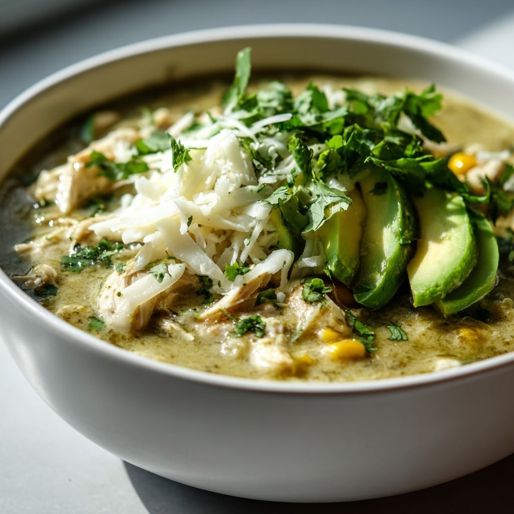 Sopa cremosa de enchiladas verdes con pollo - La Olla Magica